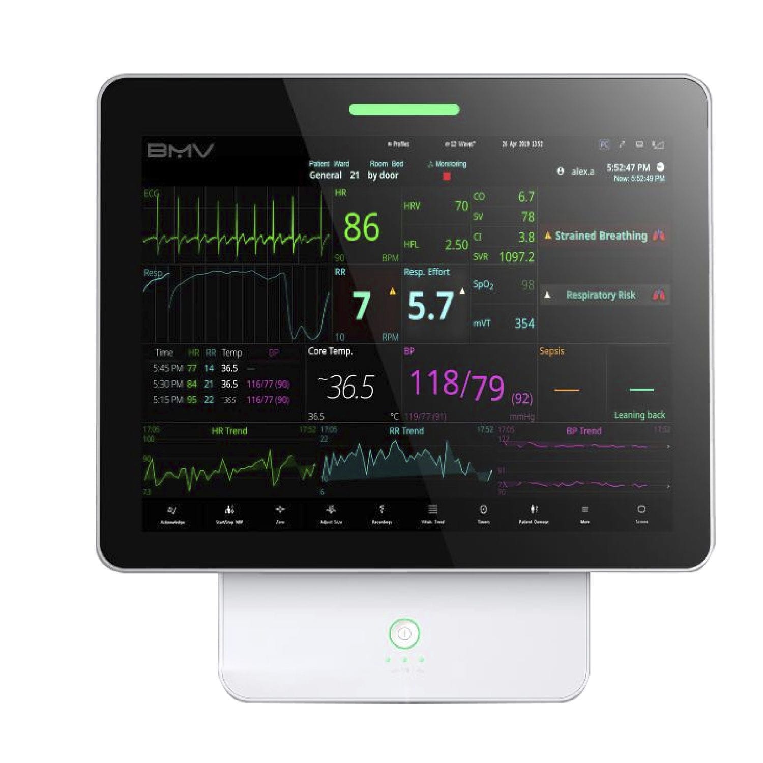 Portable patient monitor - VueSign™ iN12 Por table - BMV - ECG / SpO2 ...
