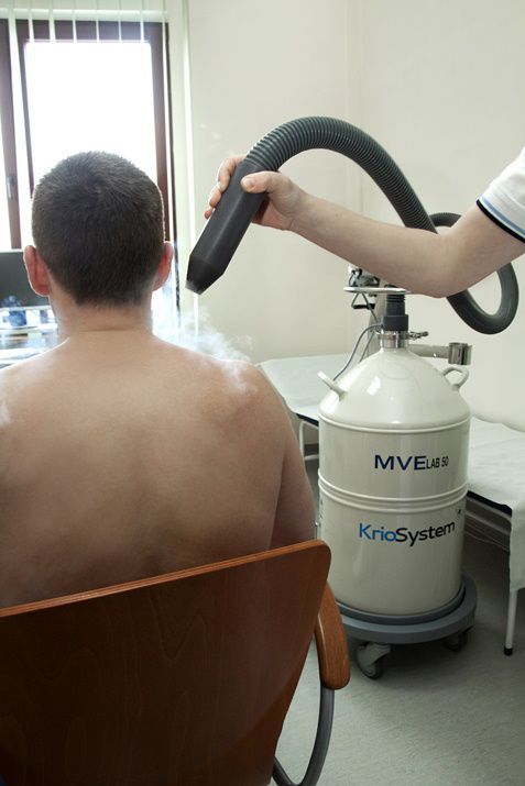Cryotherapy unit - KRIOSAN - KrioSystem - trolley-mounted