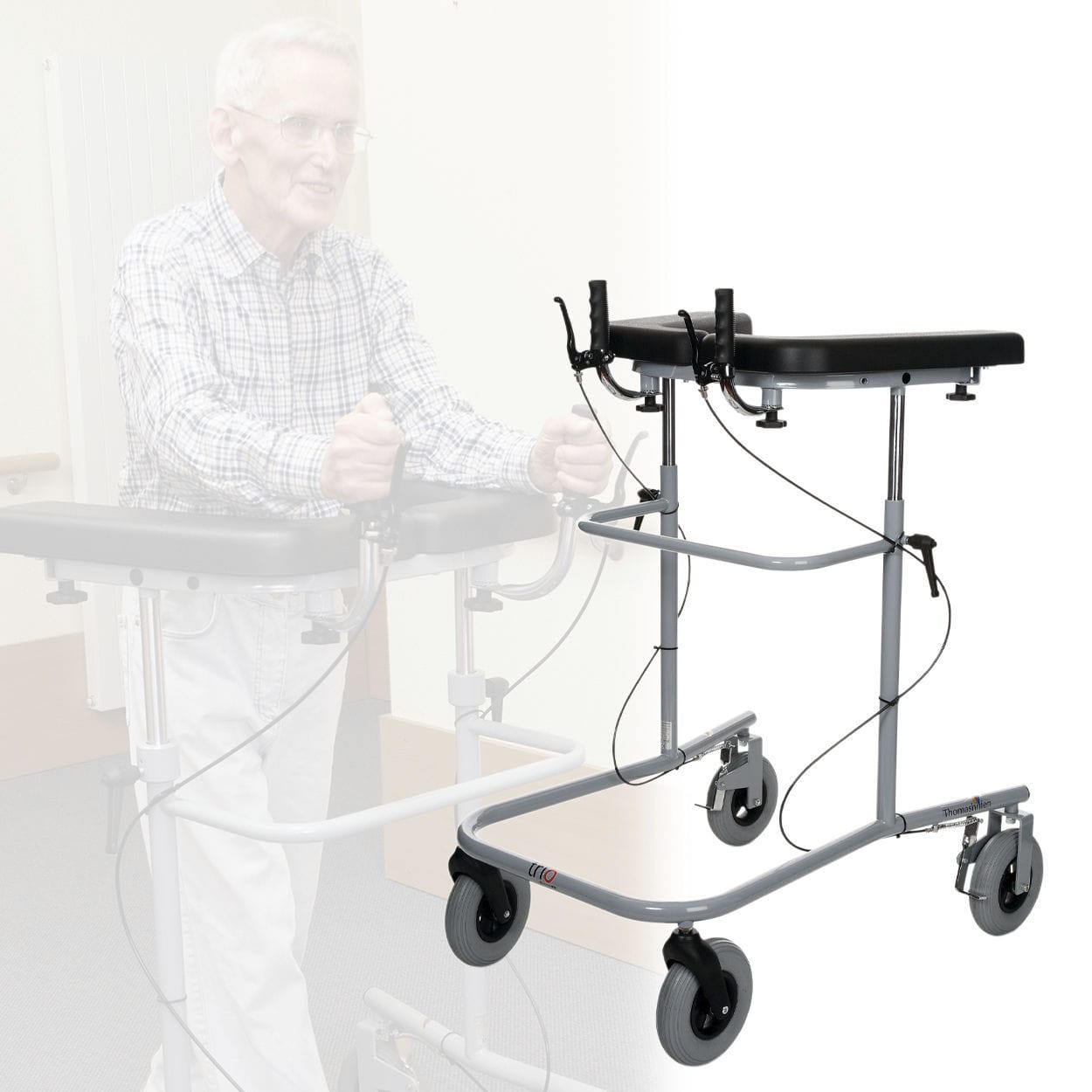Height-adjustable walker - Trio - Thomashilfen - with elbow-rest