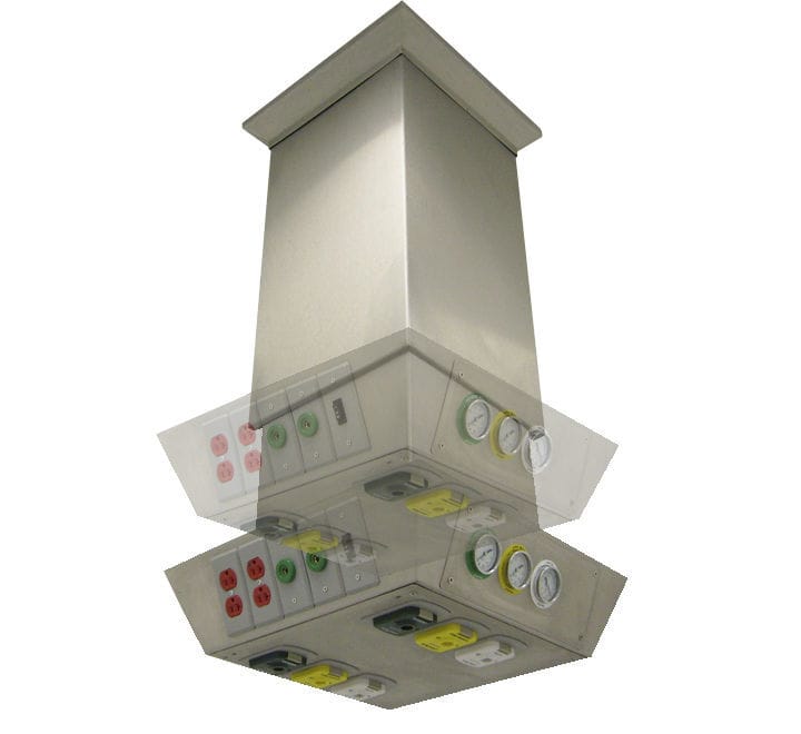 Ceiling-mounted supply column - Arigmed - intensive care / fixed ...