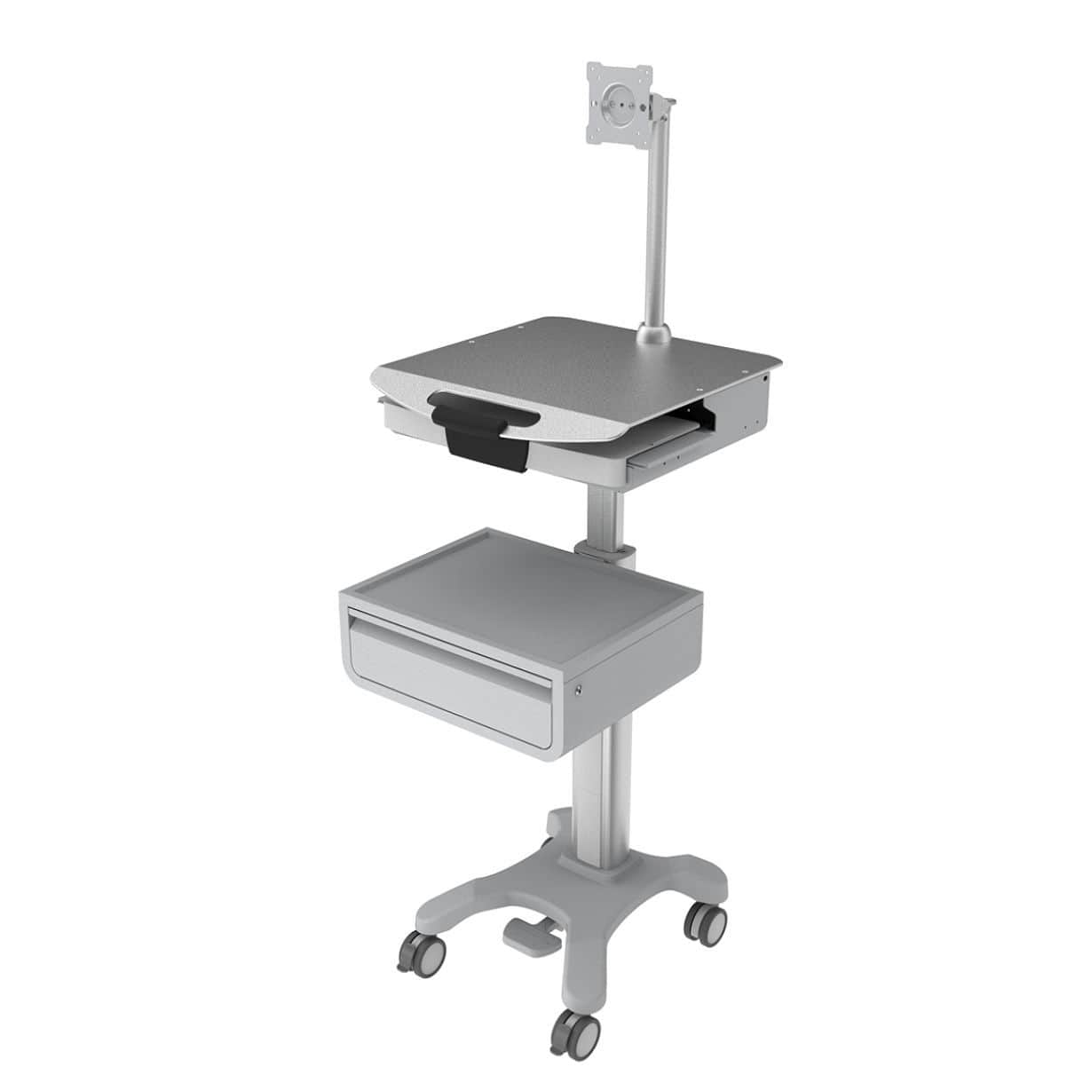 Computer cart with drawer - BAA-001T - Rollsys - height-adjustable