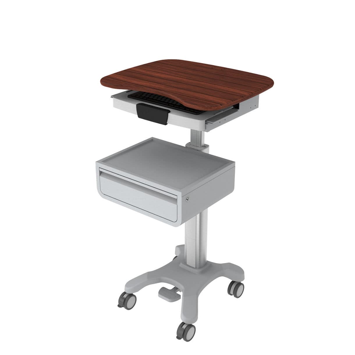 Computer cart with drawer - BAW-003ZT - Rollsys - height-adjustable