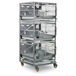 Rabbit veterinary cage - R-SUITE - Tecniplast - 3-compartment