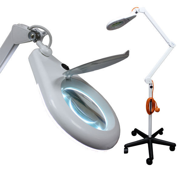 LED examination lamp - MAG700 - Daray Medical - on casters / magnifying