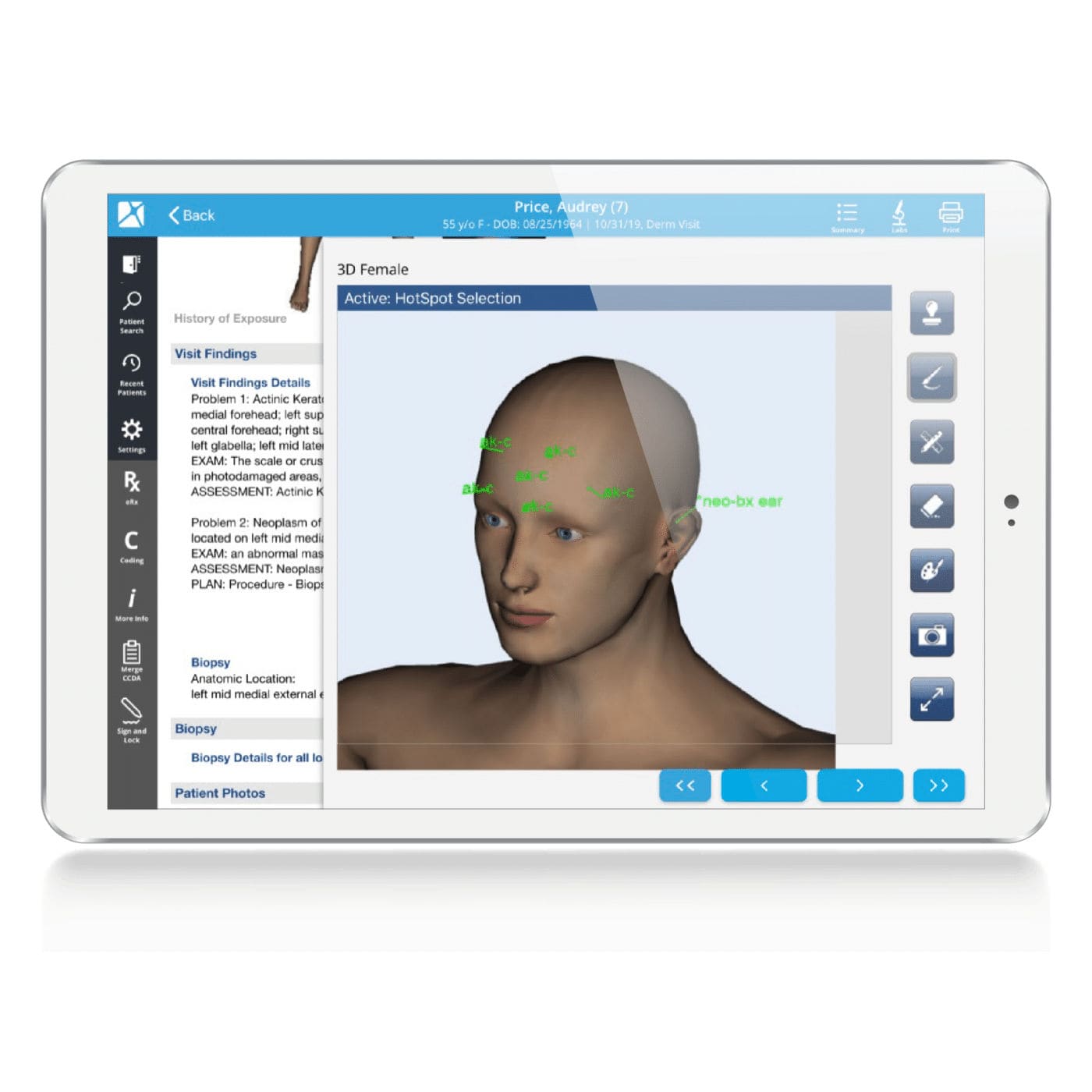 Dermatology software - Nextech - management / treatment / billing
