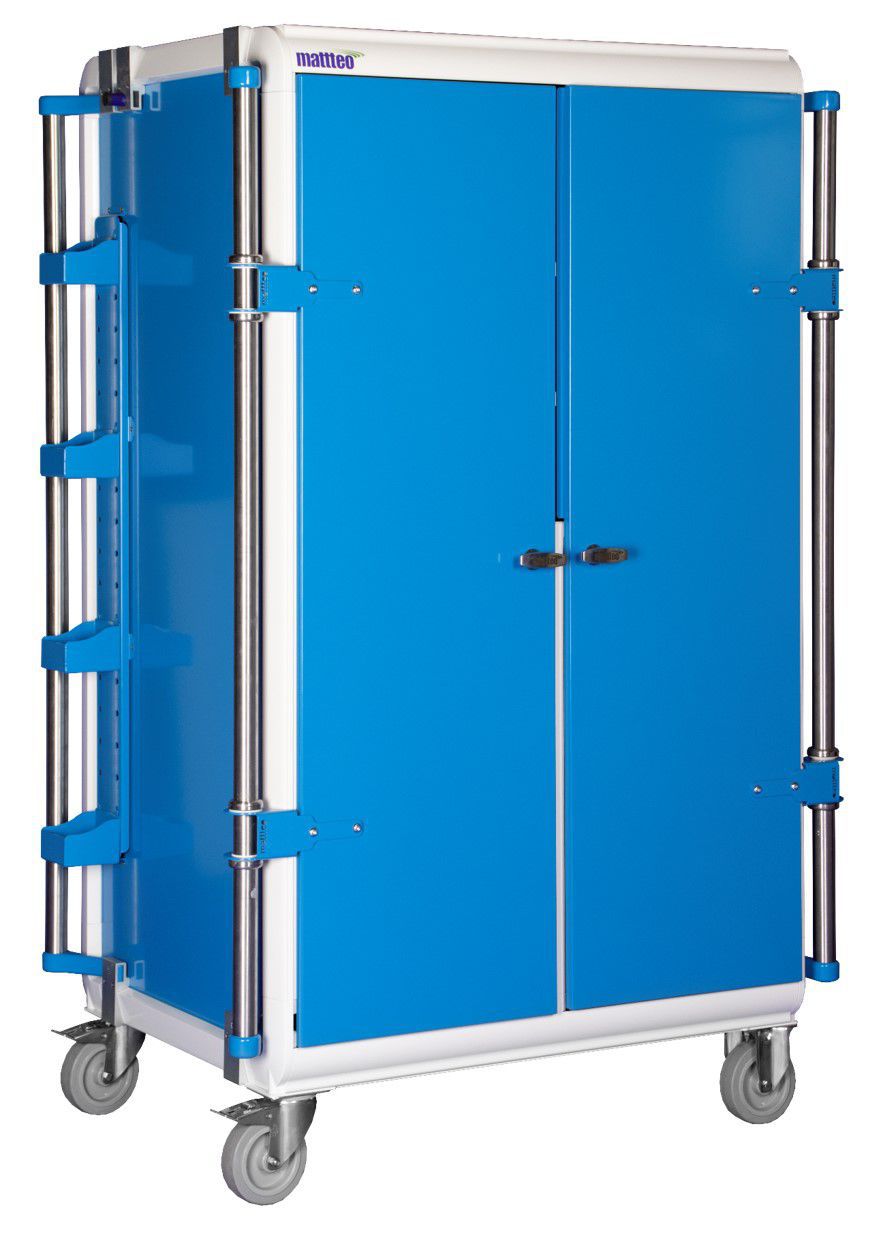 Transport trolley - MODU-FLEX - MATTTEO - with shelf / 2-door / modular