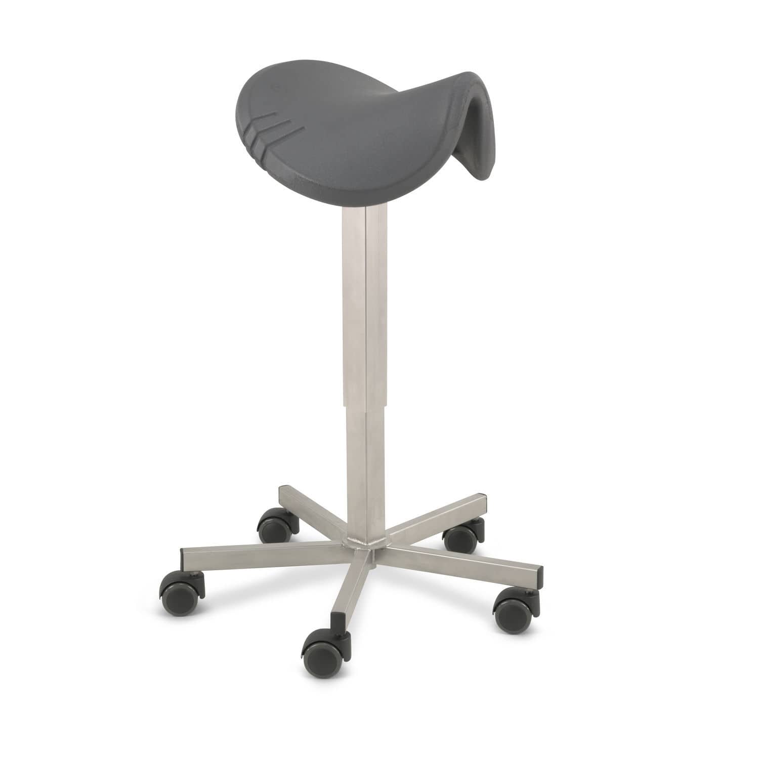 Laboratory stool - Score BV - on casters / saddle seat / stainless steel
