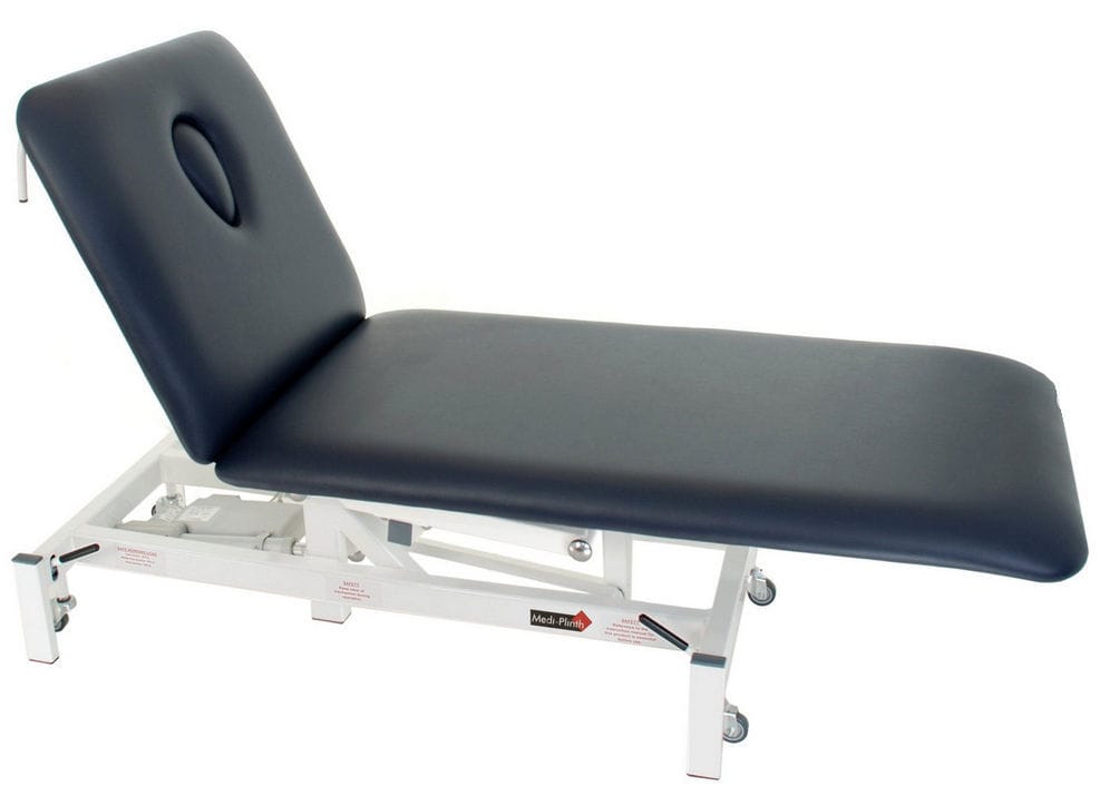 Hydraulic examination table / height-adjustable / on casters / 2 ...