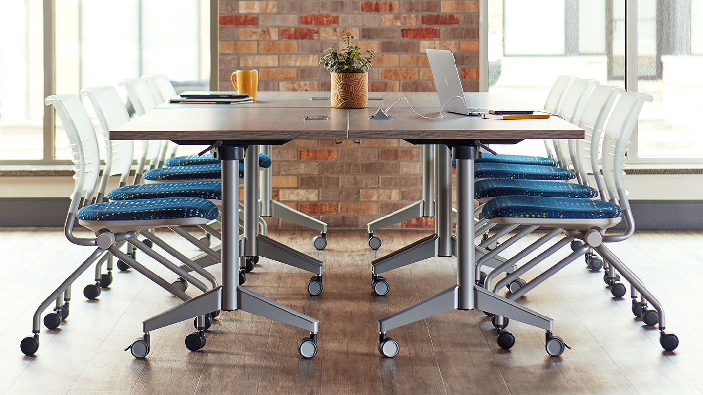Work table - Pirouette - KI - height-adjustable / fixed