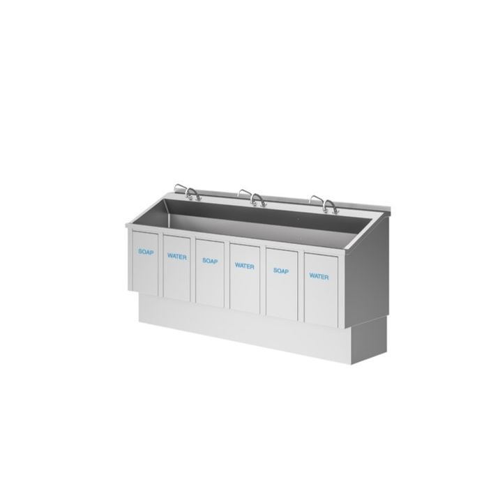 3-bay surgical sink - SU-02 series - Infimed - stainless steel / with ...
