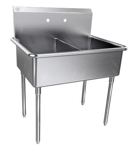 2-station sink - NSFB-230 - Just Manufacturing - stainless steel