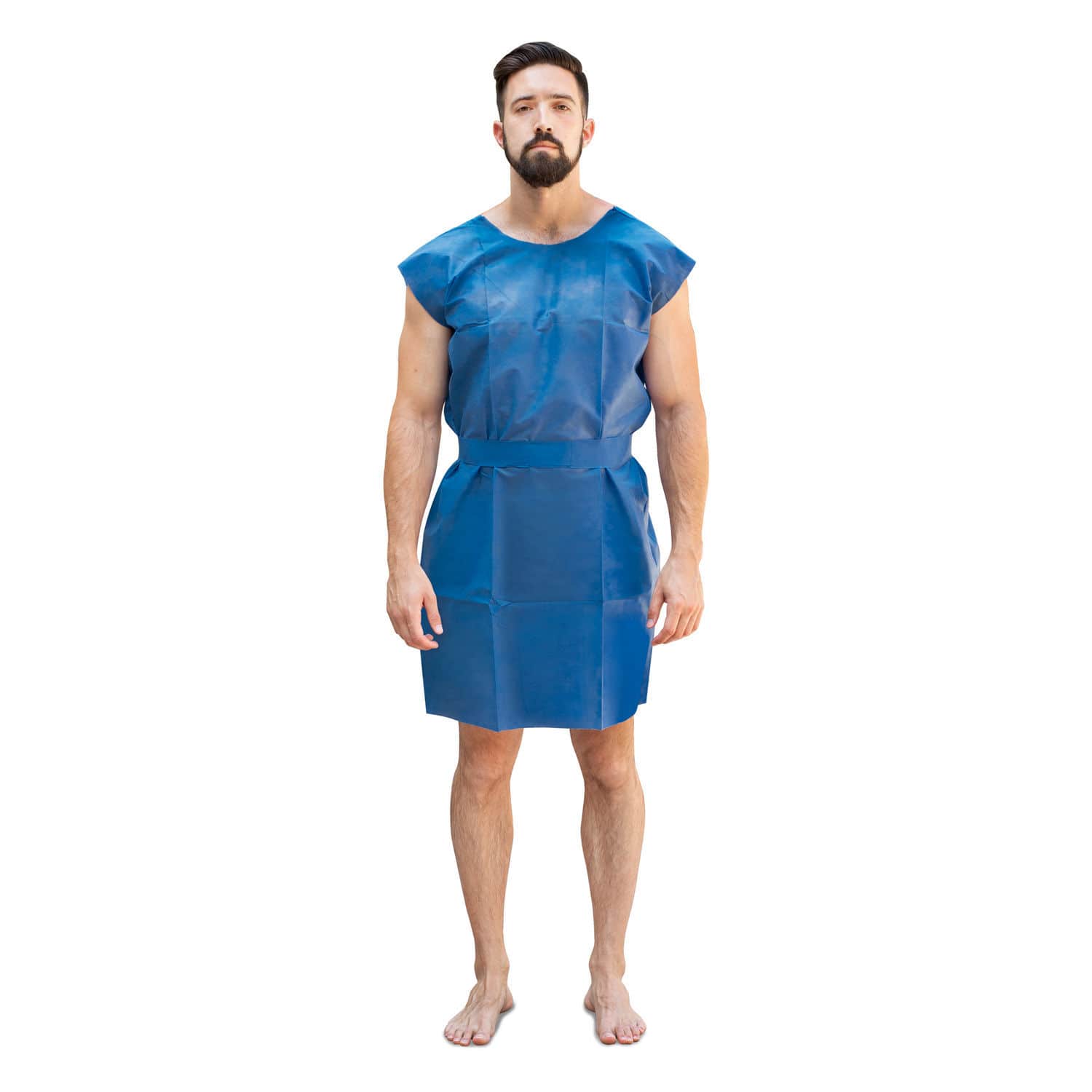 Men's patient gown - 304 - Dukal Corporation - polypropylene / blue