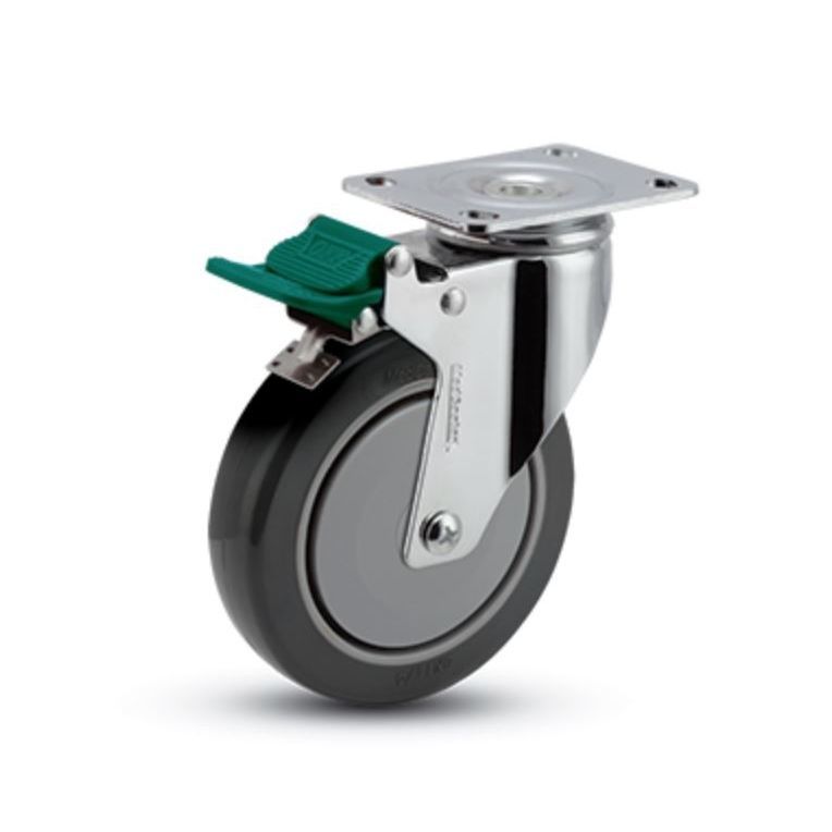 Rubber wheel - HOSPITAL CX - MEDCASTER - with brake / swiveling
