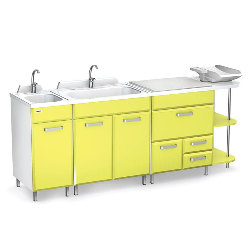 Changing station with washbasin - KACPEREK series - TECHMED - with sink ...