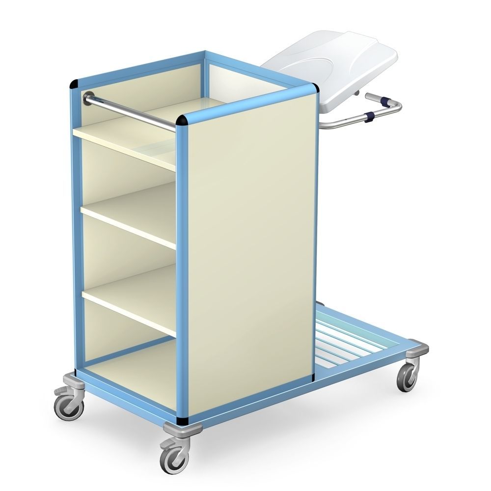 Clean linen trolley - WCB - TECHMED - dirty / medical / with shelf