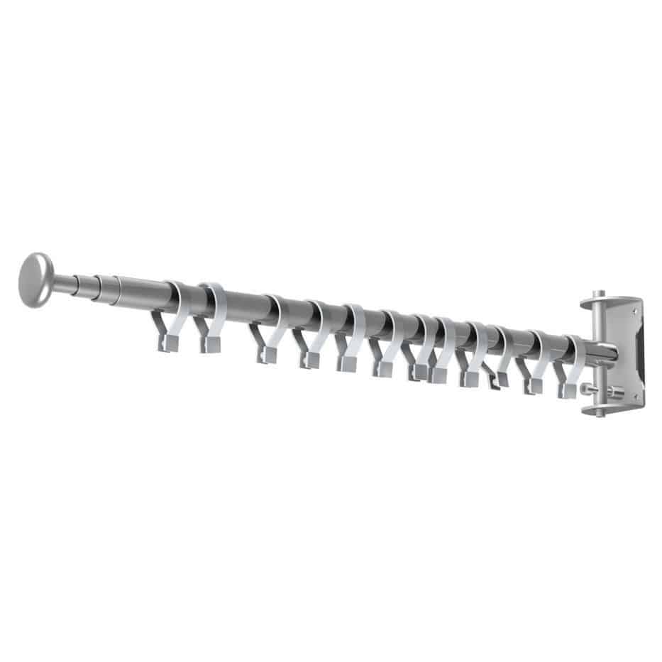 Telescopic hospital screen - PT-01 - TECHMED - stainless steel