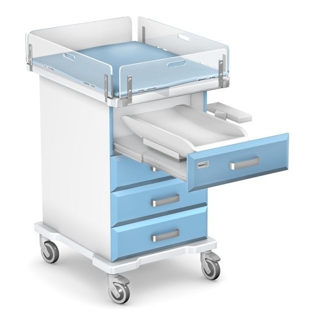 Baby changing table - RN series - TECHMED - square / pediatric / on casters