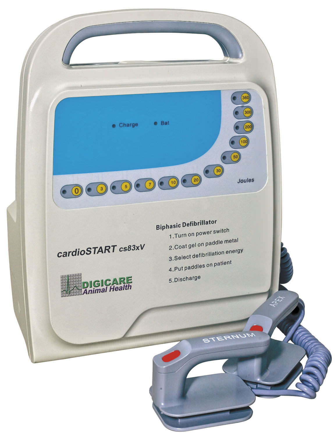 Manual external defibrillator - CardioStart CS83xVet - Digicare Animal ...