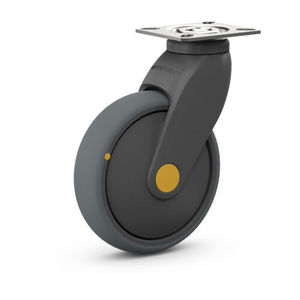 Wheel with brake - GKR-J-S-75 NP/K M12 - Manner Oy - polyamide / rubber ...