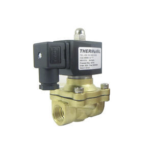 Gas valve - 1/2" NPT - Thermoval - solenoid / stainless steel / brass