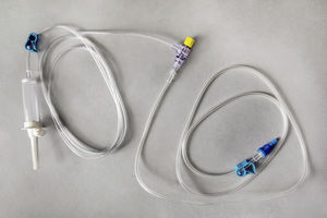 Infusion set with drip chamber - 4000103-B - BHL-Medical - with stopcock