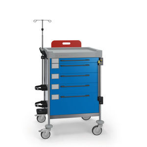 Emergency trolley - 1266 R - Insausti - stainless steel / with drawer ...