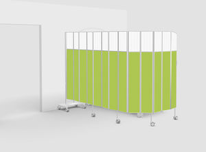 Mobile hospital privacy screen - 06313-DT-L - Silentia - folding