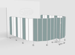 Mobile hospital privacy screen - Double - Silentia - folding / 7-panel
