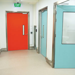 Protection door - FRP - Dortek - hospital / sliding
