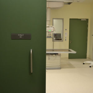 Protection door - Dortek - hospital / sliding / lead-lined
