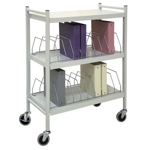 Transport trolley - 260001 - Omnimed - for medical records / 3-shelf ...