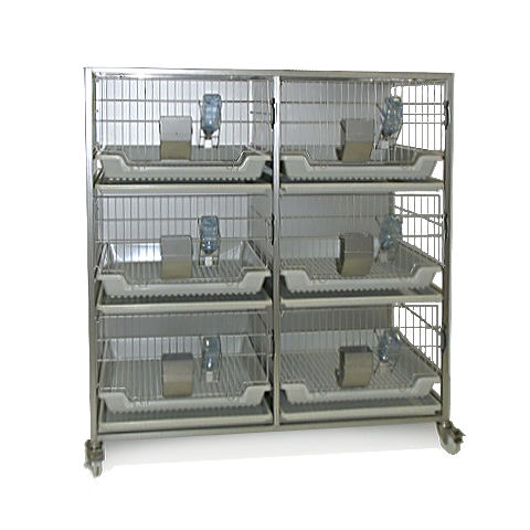 Rabbit animal research cage - R4200 - Plexx - modular / stainless steel ...
