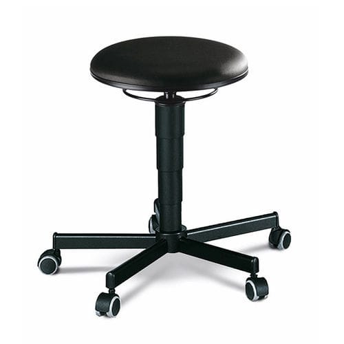 Laboratory stool - 9468 - Bimos - height-adjustable / on casters / black