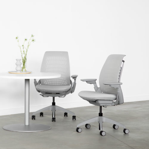 Chair with armrests - Mimeo Task - Allsteel - on casters / with high ...