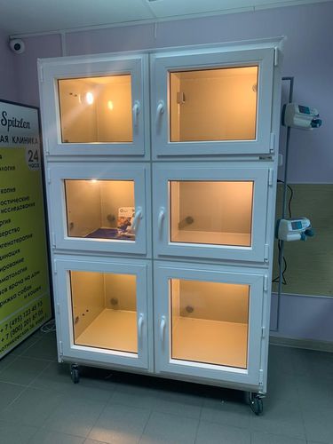 Veterinary isolation cage - 80536 - Vetbot - modular / 6-compartment ...