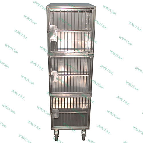 Modular veterinary cage - 80531 - Vetbot - stainless steel / 3-unit
