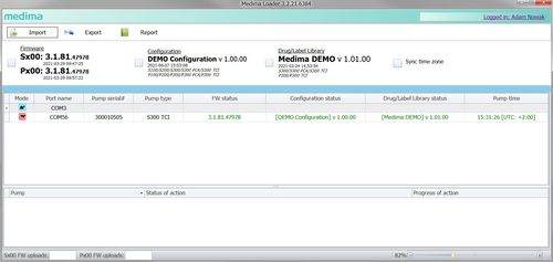 Infusion pump management software module - Loader - Medima - medical ...