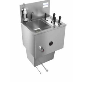 1-station hand wash basin - CS3 - CIROLDI SPA - stainless steel / foot ...