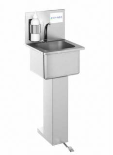 1-station hand wash basin - CS18 - CIROLDI SPA - stainless steel / foot ...
