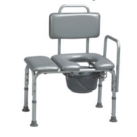 Commode chair with bucket - AME WORLDWIDE - with cutout seat
