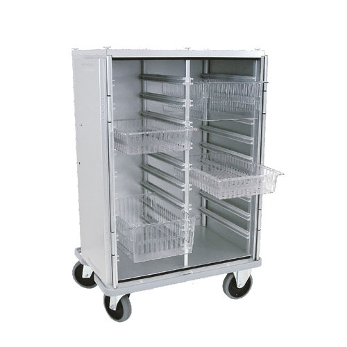 Transfer cabinet - ISO 2 - MECHIN - for linen / with door / on casters