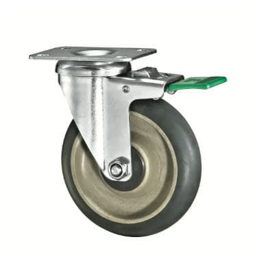 Wheel with brake - M106-125DP - Longfen Caster - polypropylene