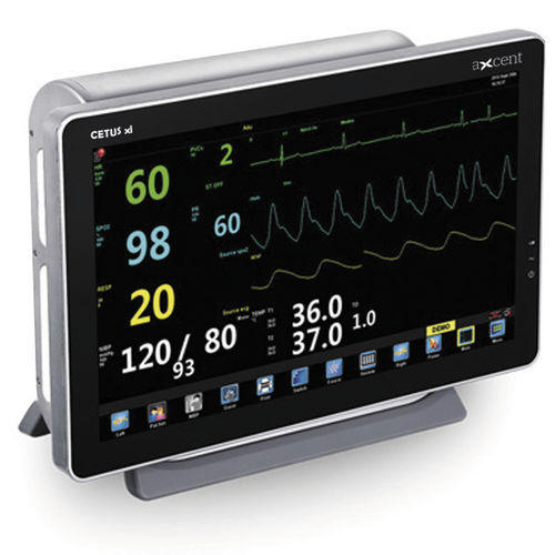Tabletop patient monitor - CETUS xl - aXcent medical - ECG / RESP / TEMP