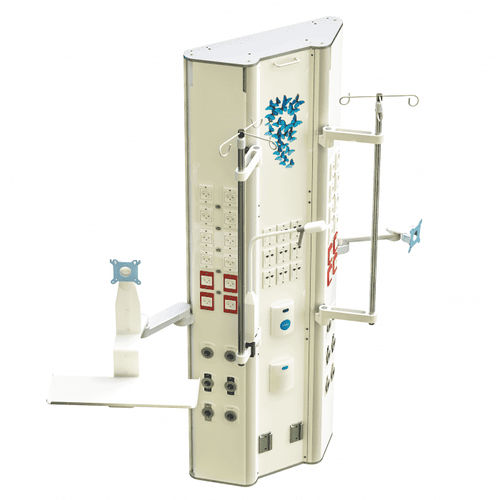 Supply column - Silbermann Technologies - wall-mounted / ICU / with shelves