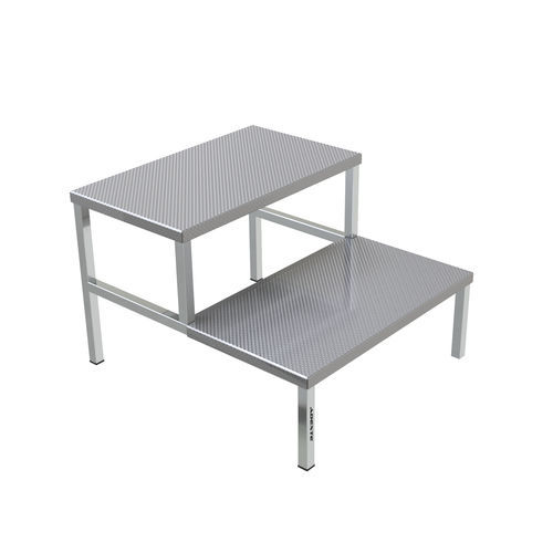 2-step step stool - 233225 - Adexte - stainless steel / non-slip