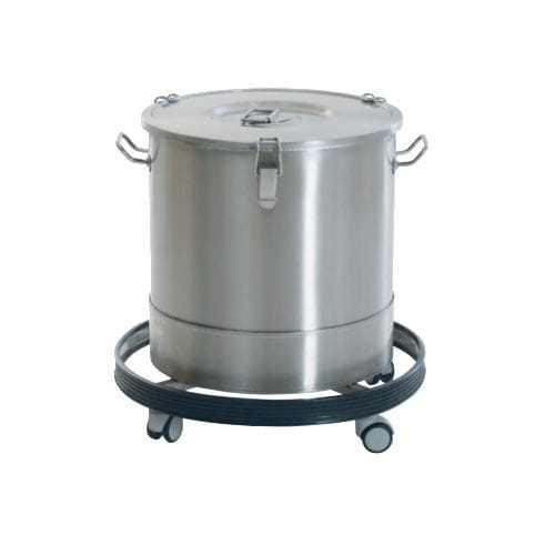 Stainless steel waste bin - 212.2020 - SEBA HANDELS - on casters