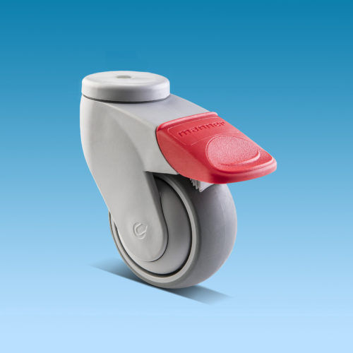 Wheel with brake - GK-J-S-75 PTE/K 80 - Manner Oy - rubber ...