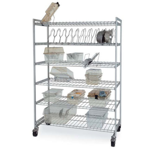 Storage rack on casters - GV - Zoonlab GmbH - stainless steel