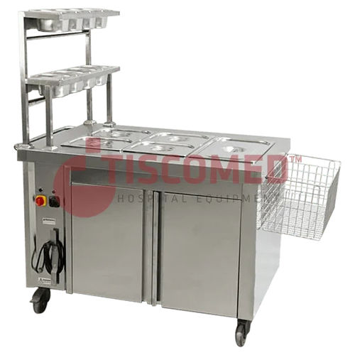 Hospital trolley - TBMT 1200 - Tiscomed - service / meal / stainless steel