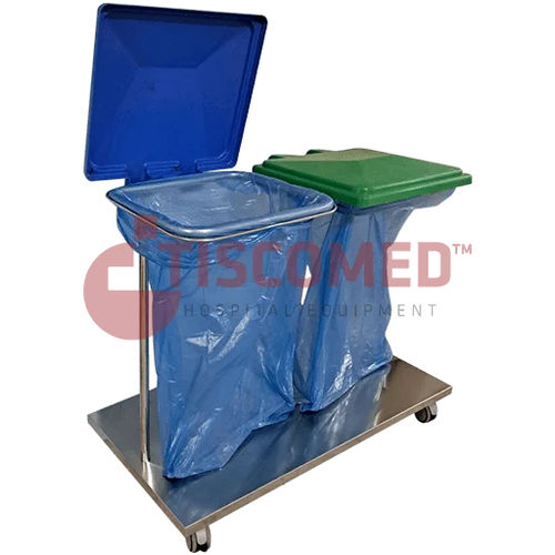 Waste trolley - TKIB 4010 - Tiscomed - for operating rooms / stainless ...